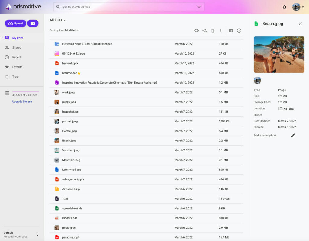 PrismDrive.com – Simple, Affordable, Secure, Cloud Storage