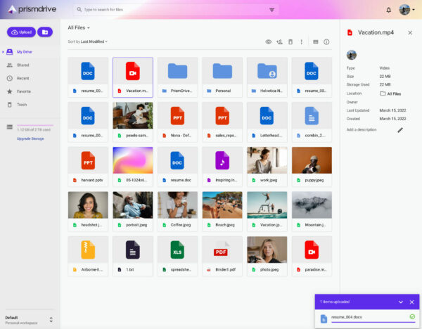 PrismDrive.com – Simple, Affordable, Secure, Cloud Storage