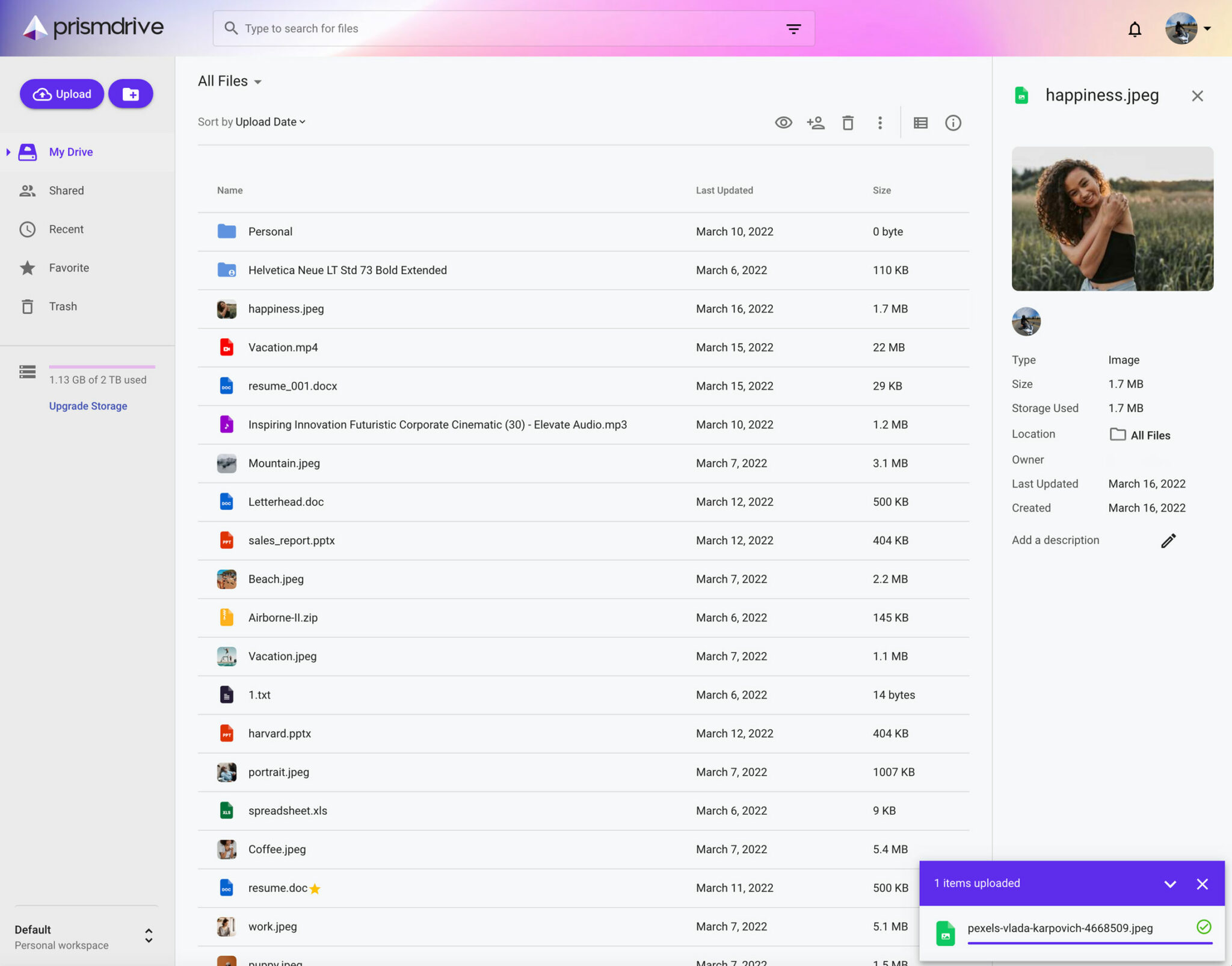 PrismDrive.com – Simple, Affordable, Secure, Cloud Storage